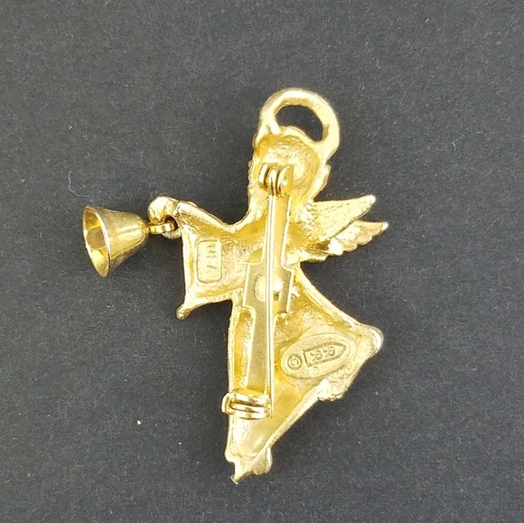 Robyn Rush | Jewelry | Vintage Robyn Rush Angel W Bell Pin | Poshmark